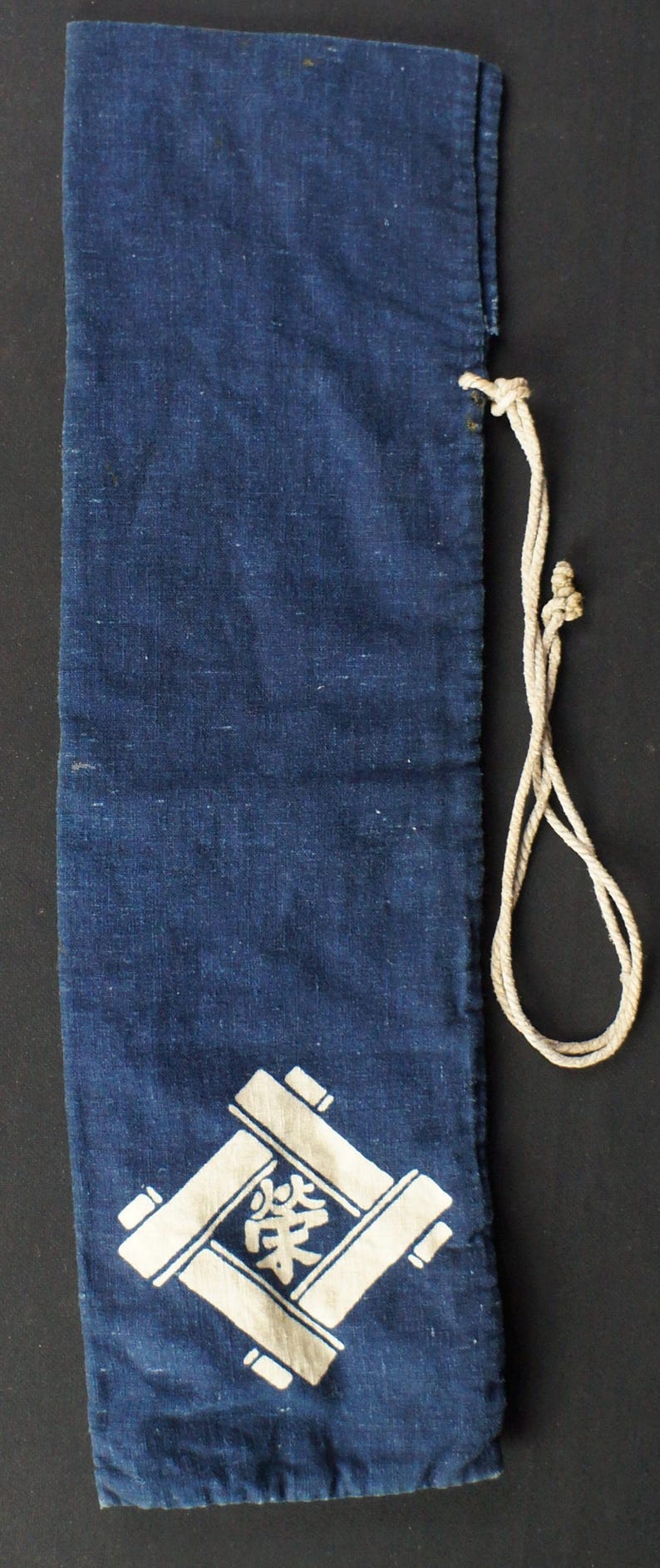 Antique Japan Blue dye Bukuro Bag Craft 1880 rural Workers Craft - Etsy