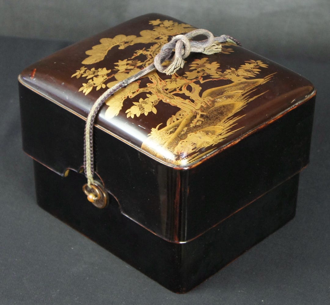 Japan Antique Bento Box Wajima Lacquer Box 1800 japanese Maki-e Edo ...