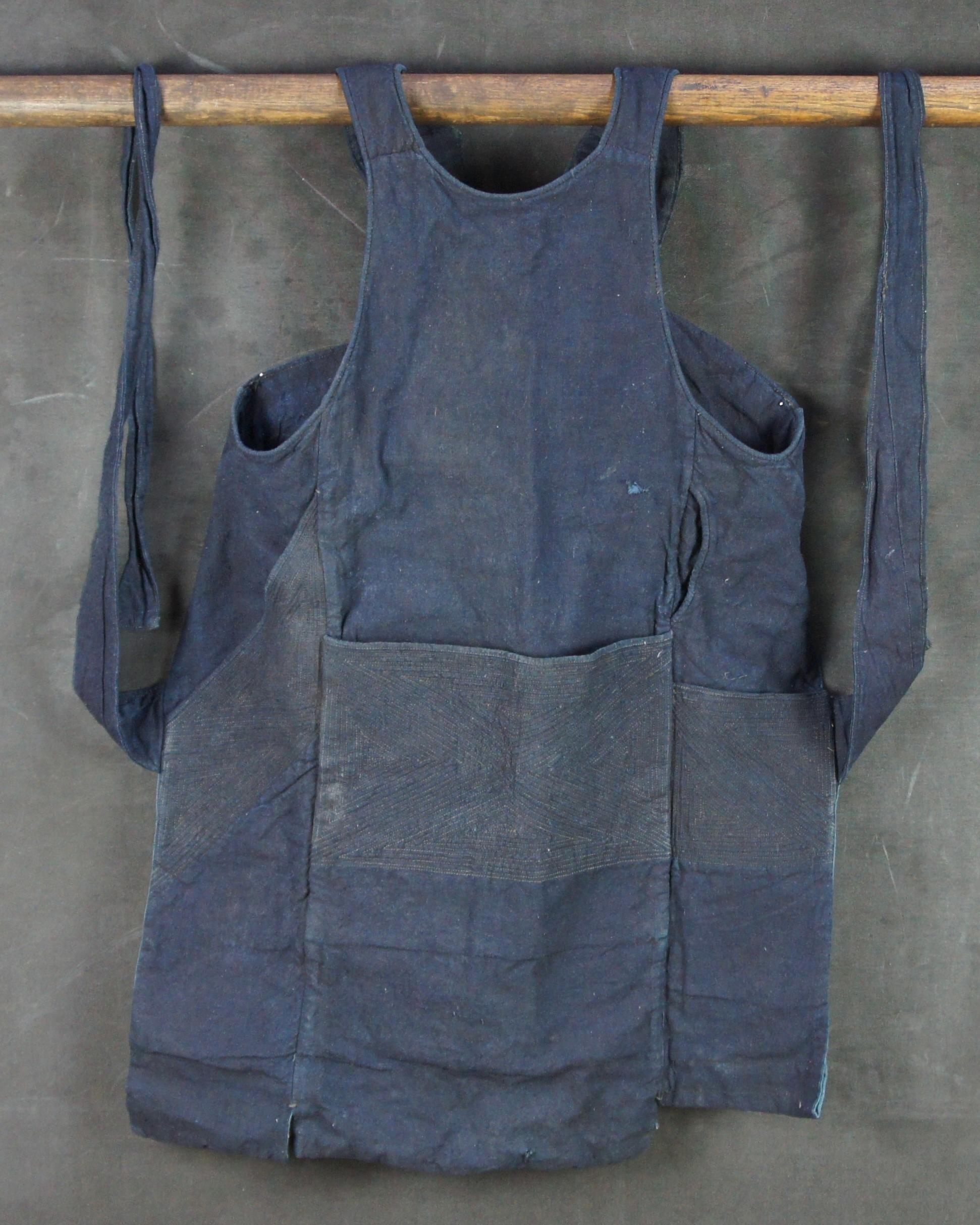 Antique Rural Japan Daiku Carpenter Worker Class Tool Apron 1800 blue ...