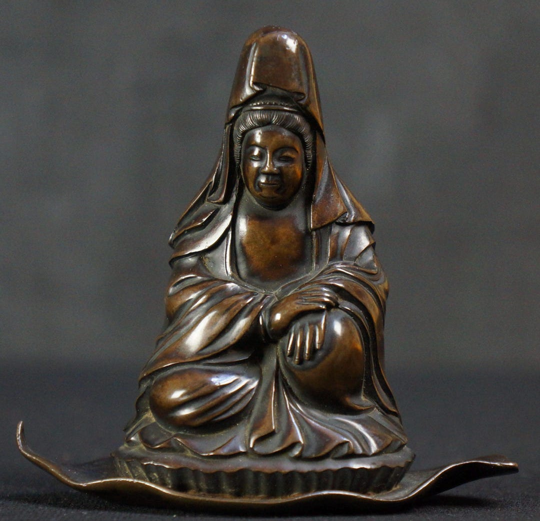 Japanese Sculpture Buddhist Kannon Deity Bronze Art 1830 Lost Wax Art ...