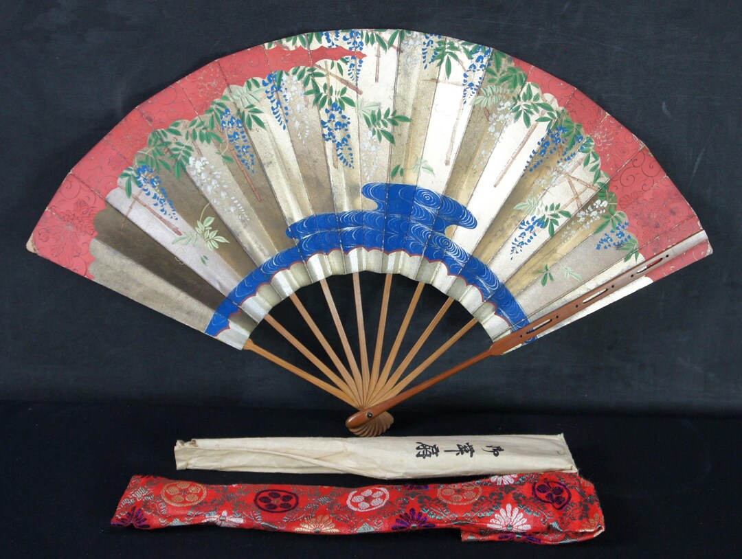 Antique Japan Sensu Fan Hand Painted 1900 Japan Floating Garden Art - Etsy