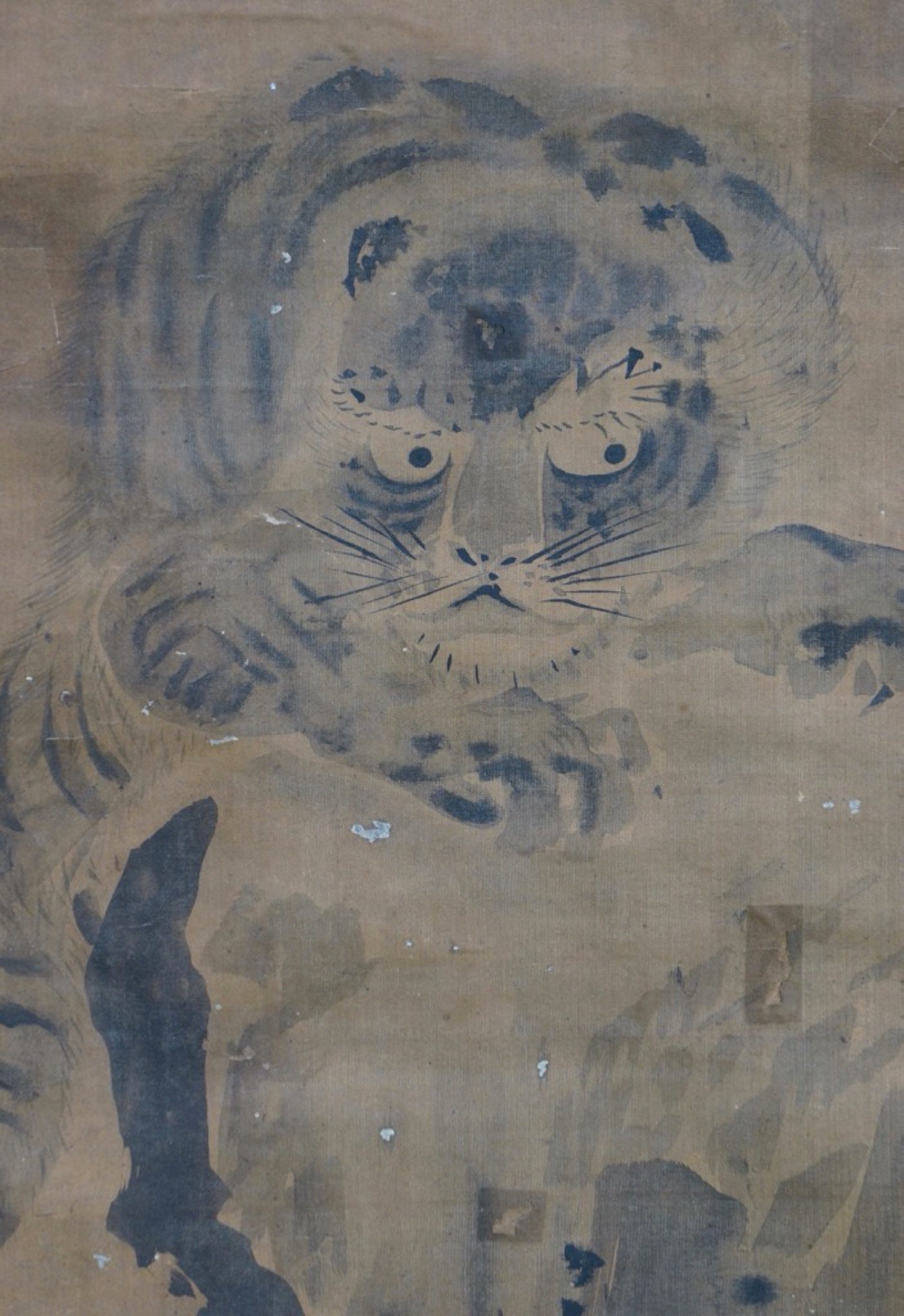 Antique Nekotora tiger scroll Sumi-e painting art 1700s Japan | Etsy