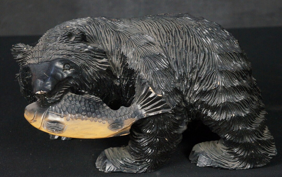 Japan Wood Carving Kuma Sculpture1980kibori Okkaido Craft - Etsy