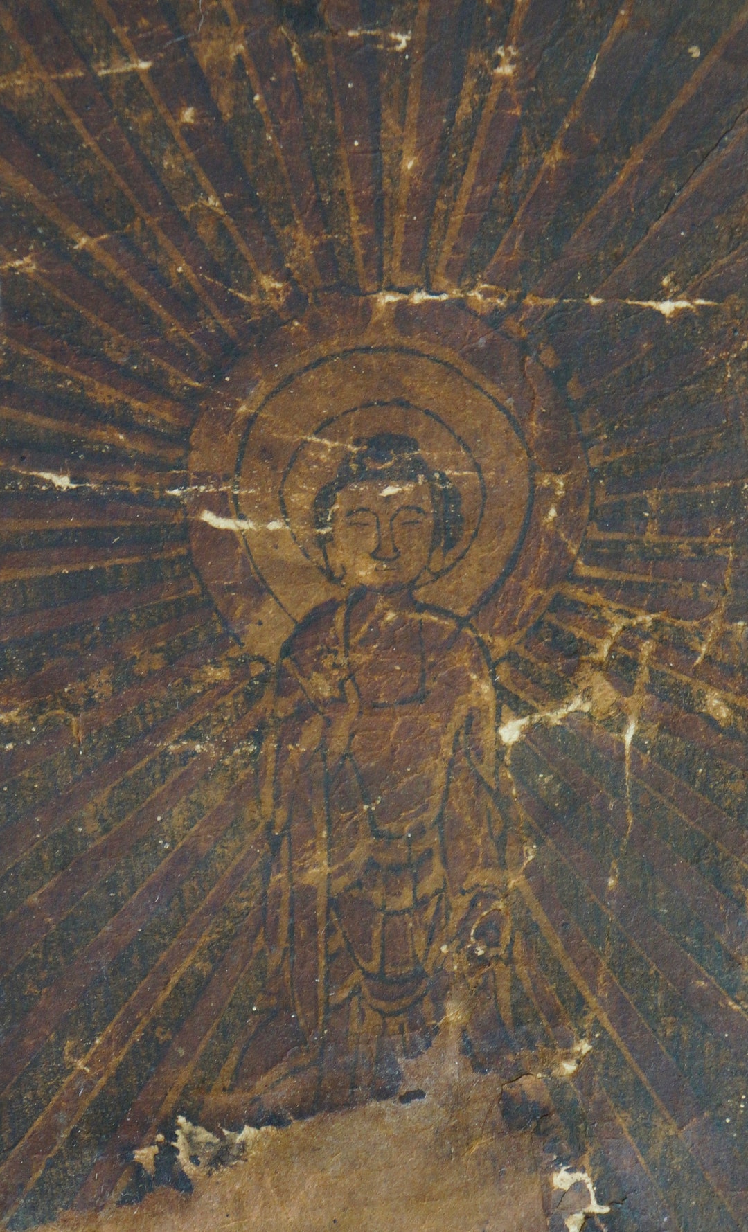 Antique Butsu Buddhist scroll XIII - XV Century Butsudan Art Painting ...