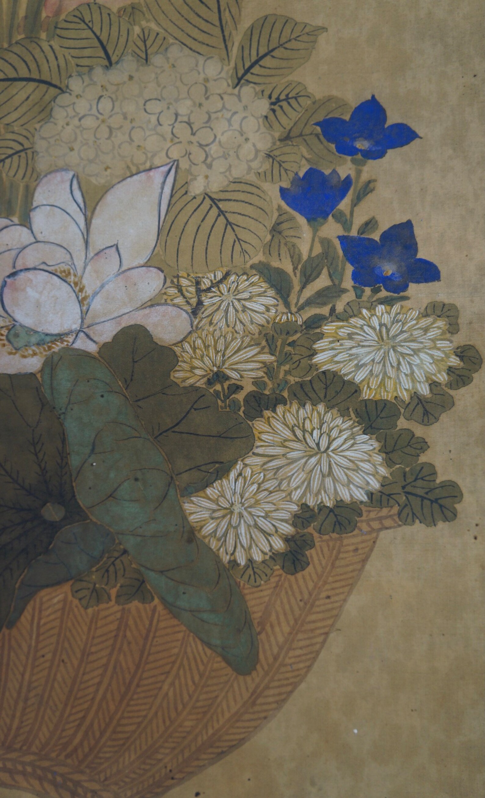 Japan Master Scroll Painting Floral Ikebana 1800s Edo Master Art Craft ...