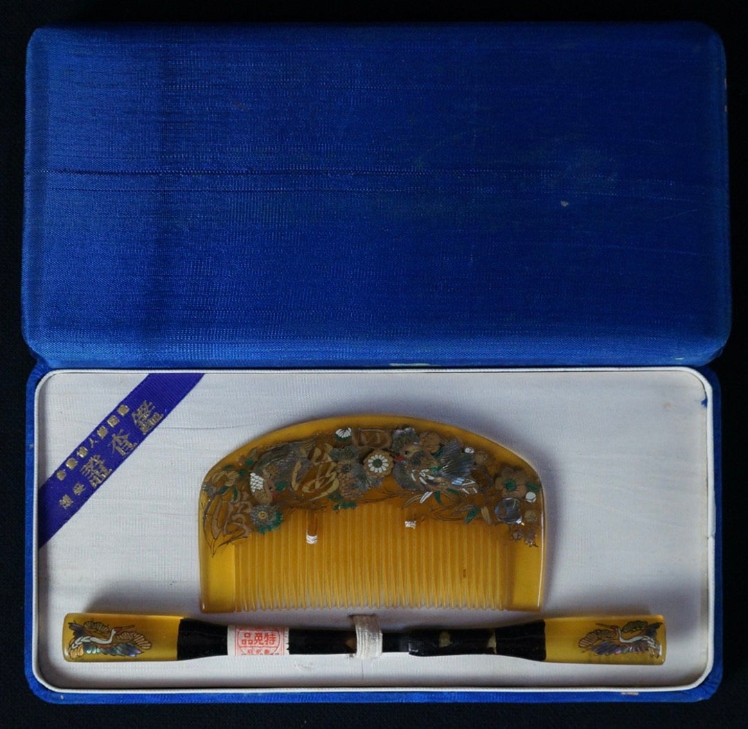 Vintage Japan Kanzashi Geisha Hair Accessory 1950 Pin and Comb - Etsy