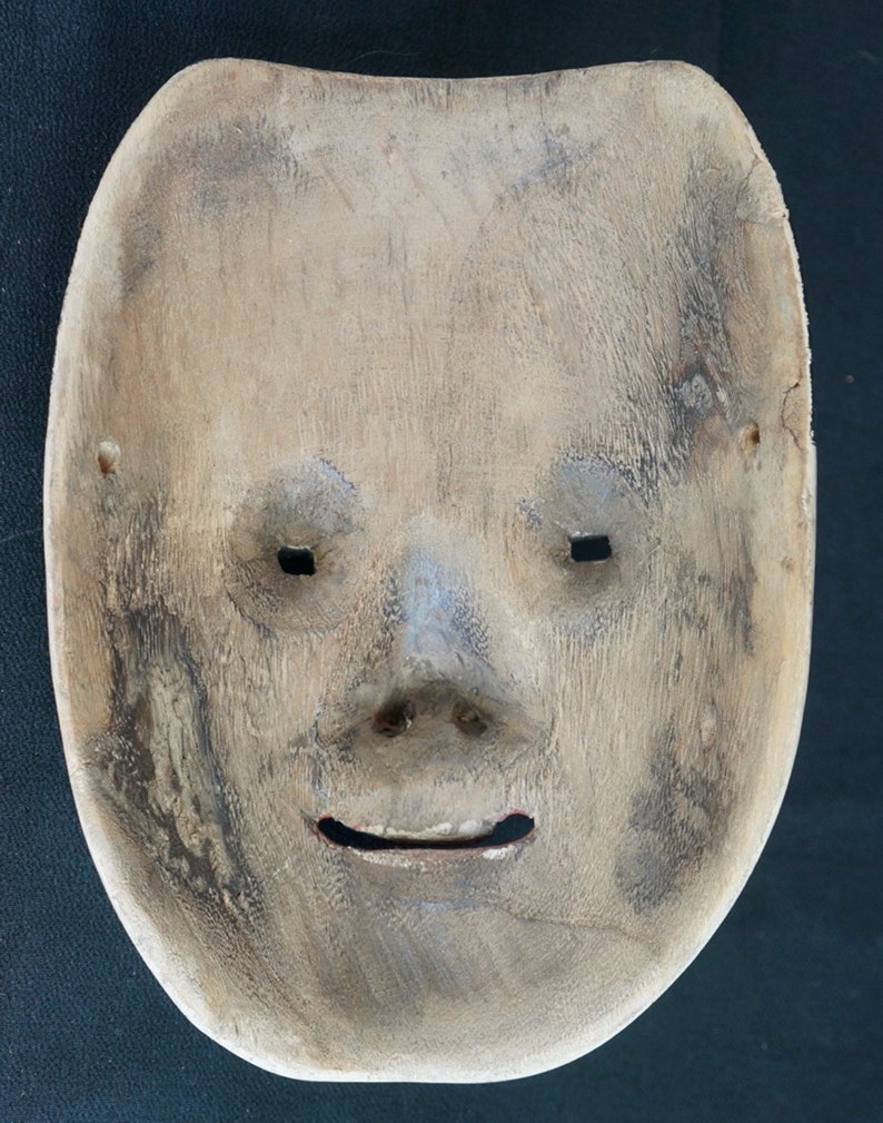 Antique Japan Theater Noh Male Mask 1800 Master Art Craft Wood - Etsy