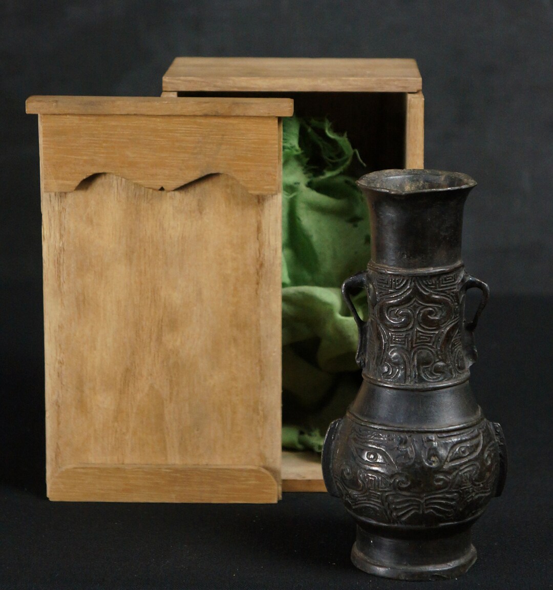 Antique Japan buddhist Bronze Vases Tiger-cat Sculpture 1700 Lost Wax ...