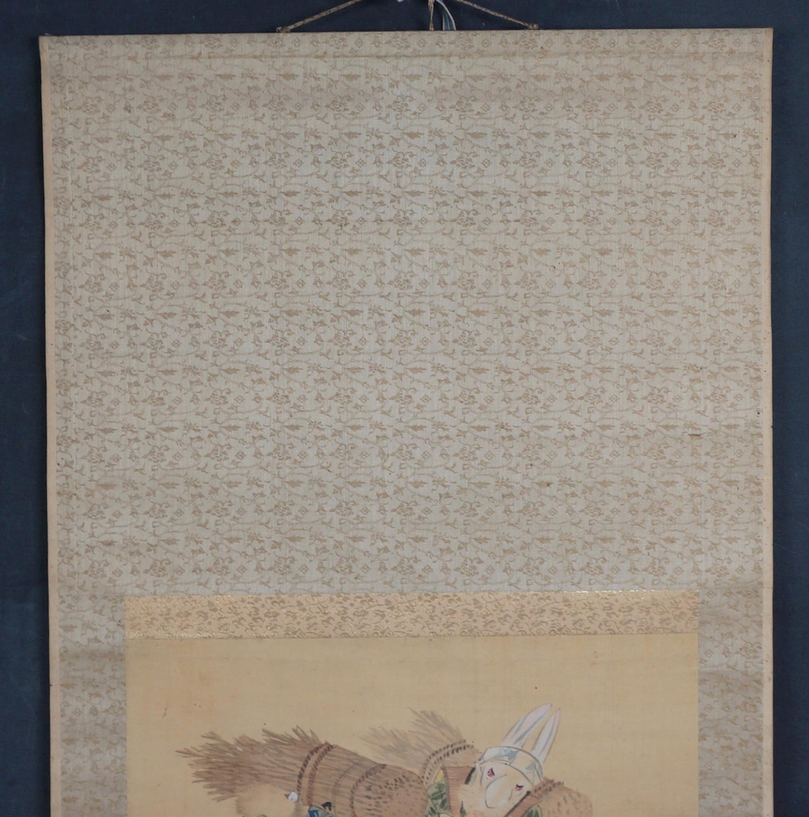Japanese Tanuki and Usagi Rabbit Scroll Painting Watercolor Kakejiku ...