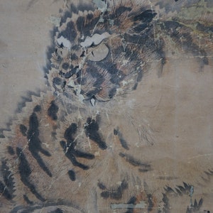 Antique Japan Tora Painting on Paper Scroll 1700 Sumi-e Zen Art - Etsy