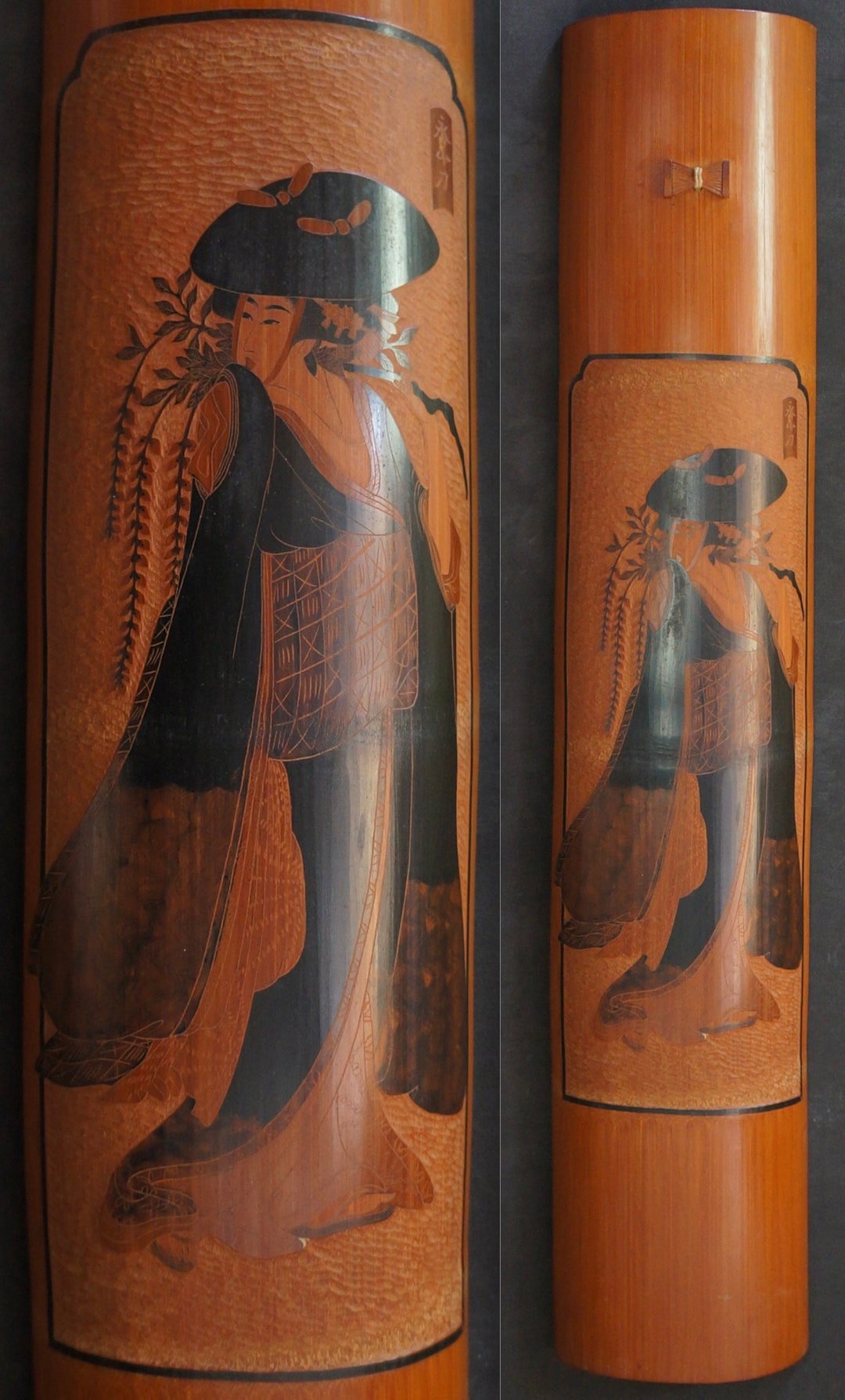 Japan Fine Bamboo Wood Carving Sculpture 1970 Bijin-ga Rural - Etsy