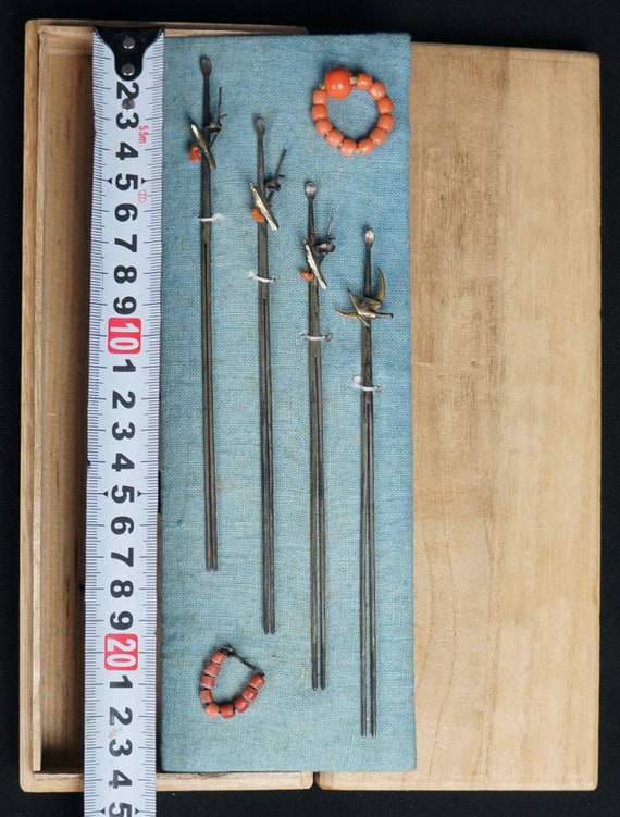 Antique Kanzashi Japan Geisha hair pins Kimono access… - Gem