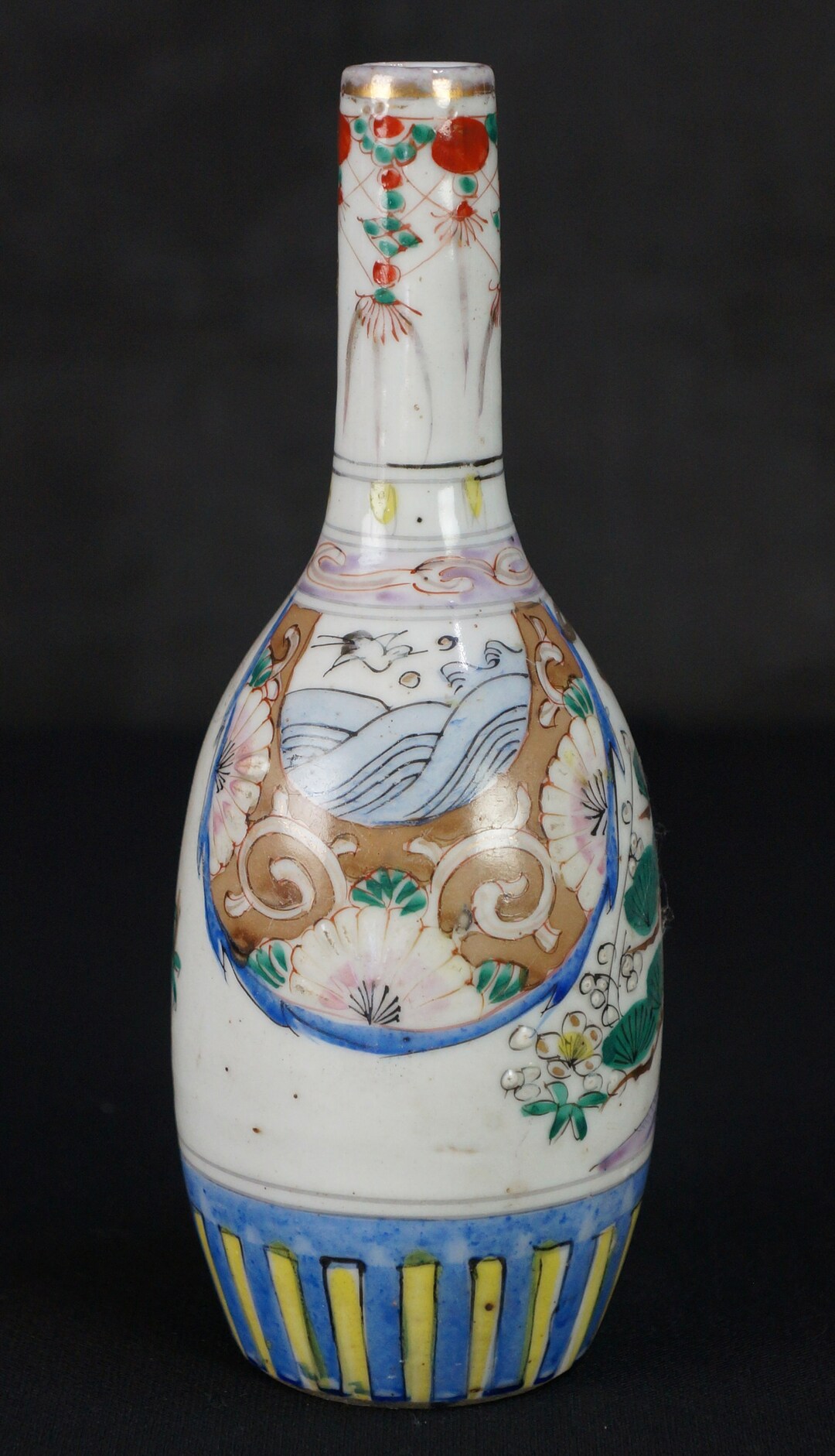 Antique Japan Imari Tokkuri Sake Bottle Matsu Motif 1900 Wood Kiln art ...