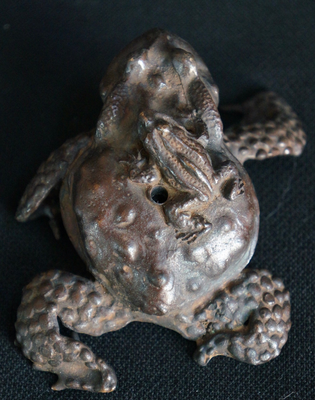 Antique Japan bronze Kaeru Frog Sculpture 1900 suiteki - Etsy