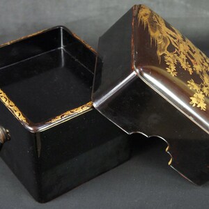 Japan Antique Bento Box Wajima Lacquer Box 1800 japanese Maki-e Edo ...