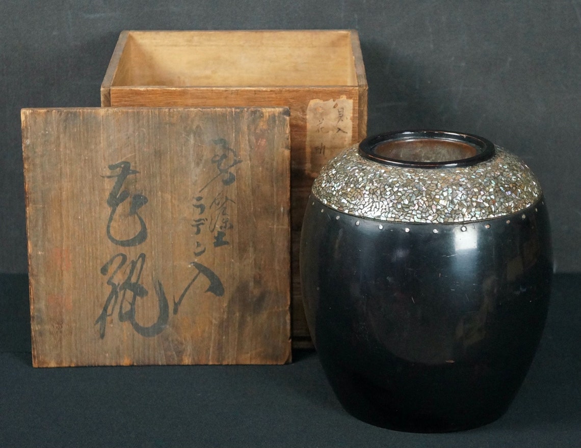Antique Japan Ikebana Vase Raden Lacquer 1880s Lacquer Craft | Etsy