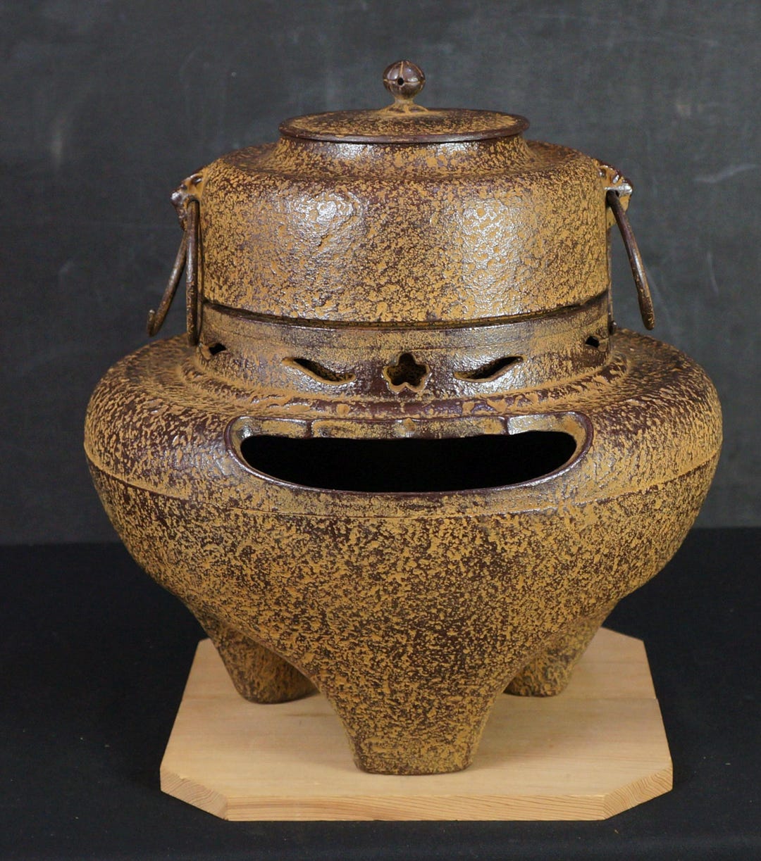 Japan Tea Ceremony Nanbu Chagama Sand Cast Iron Kettle 1980 sadou Craft ...