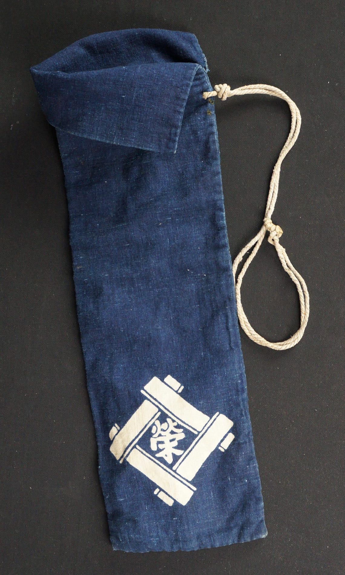Antique Japan Blue dye Bukuro Bag Craft 1880 rural Workers Craft - Etsy