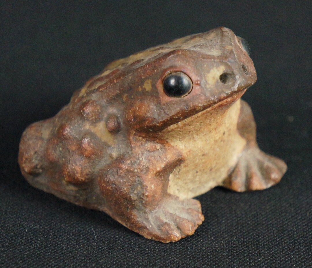 Japan Miniature Garden Kaeru Frog Sculpture Hand Made Ceramic 1900 Art ...