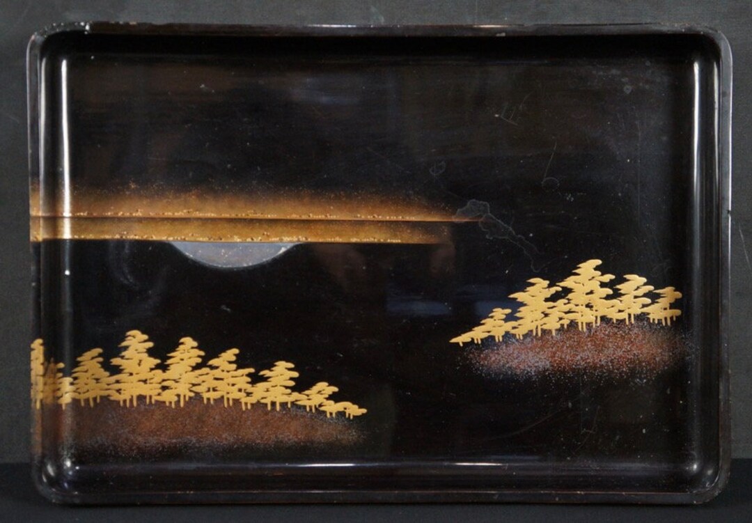 Antique Japan Maki-e Lacquered Wood Tray Obon 1800s Edo Craft - Etsy