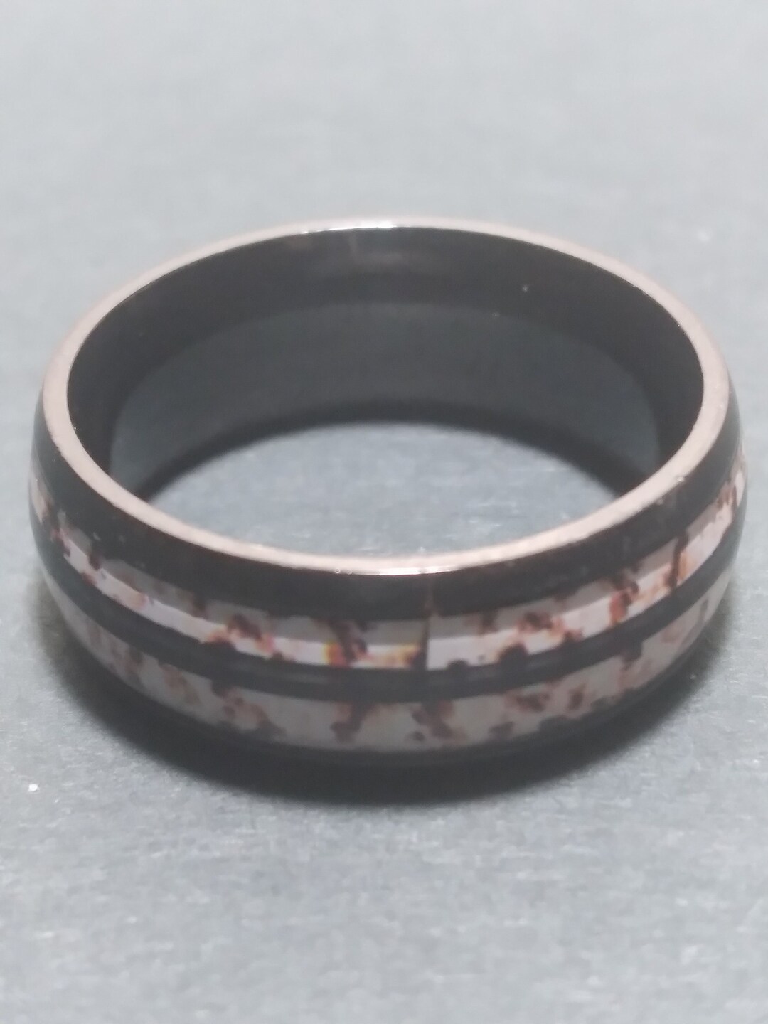 MDR6 Antler Inlay Ring Modernist Design Ring Black Finish Inlaid ...