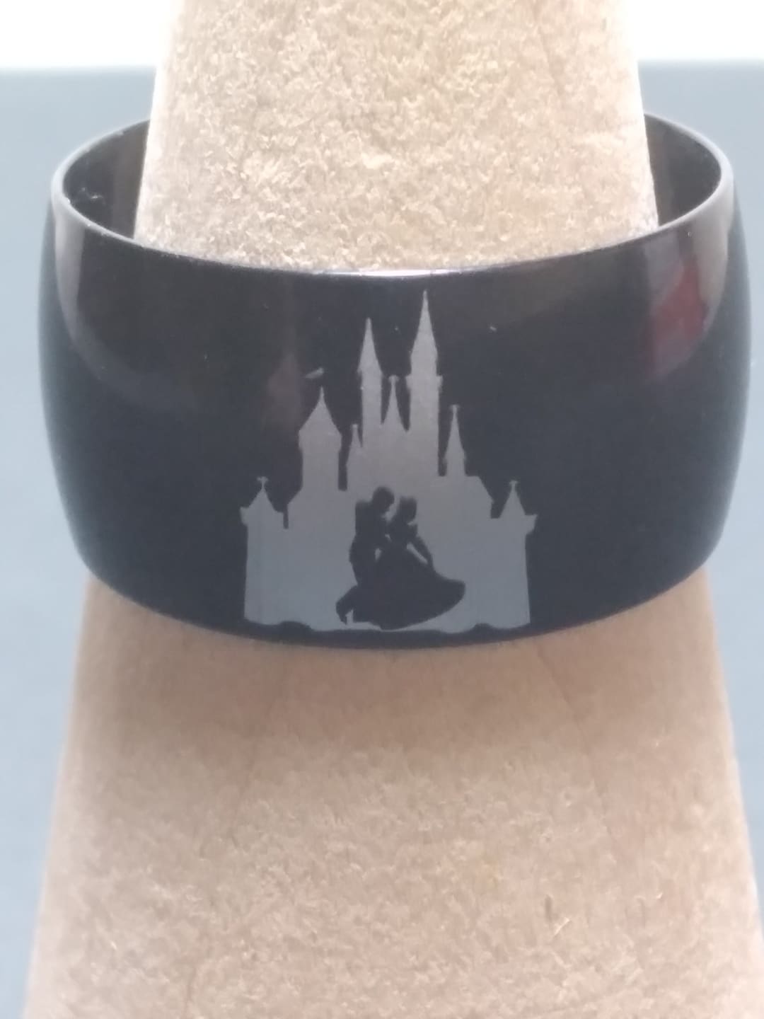 DCR5 Cinderella Castle Disney 12mm Ring Etched Titanium Steel Black - Etsy