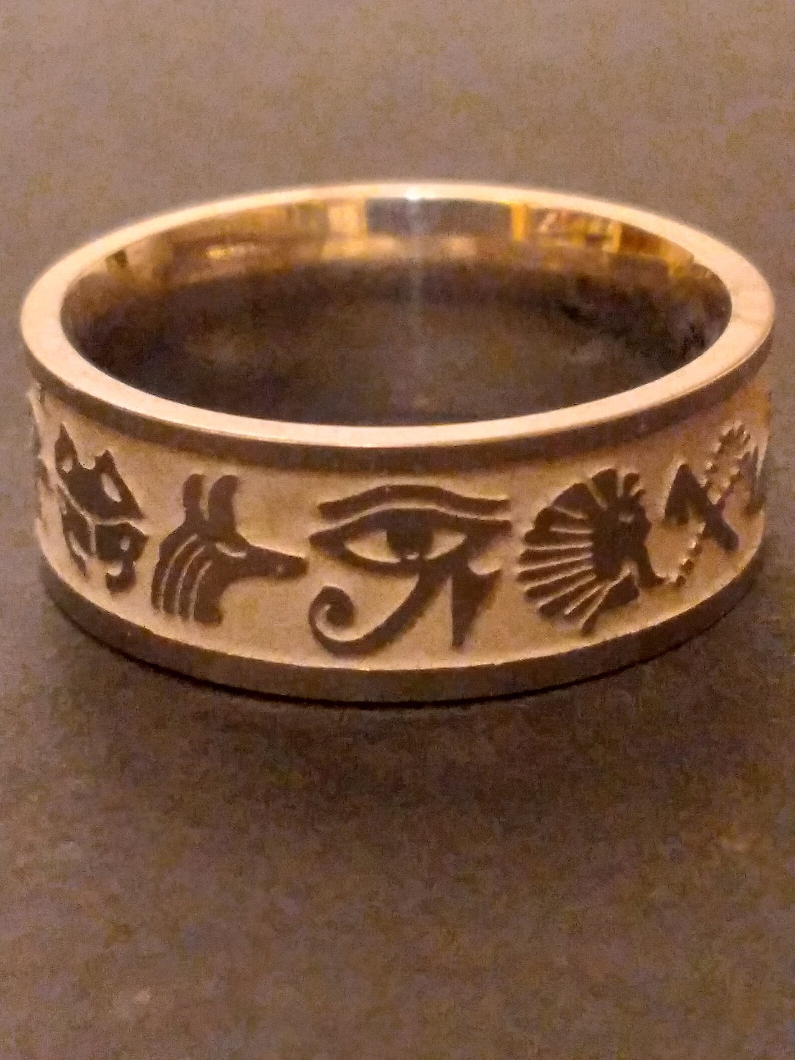 SSR1 Egyptian Symbols Ring Egyptian Inspired Stainless Steel Etched ...