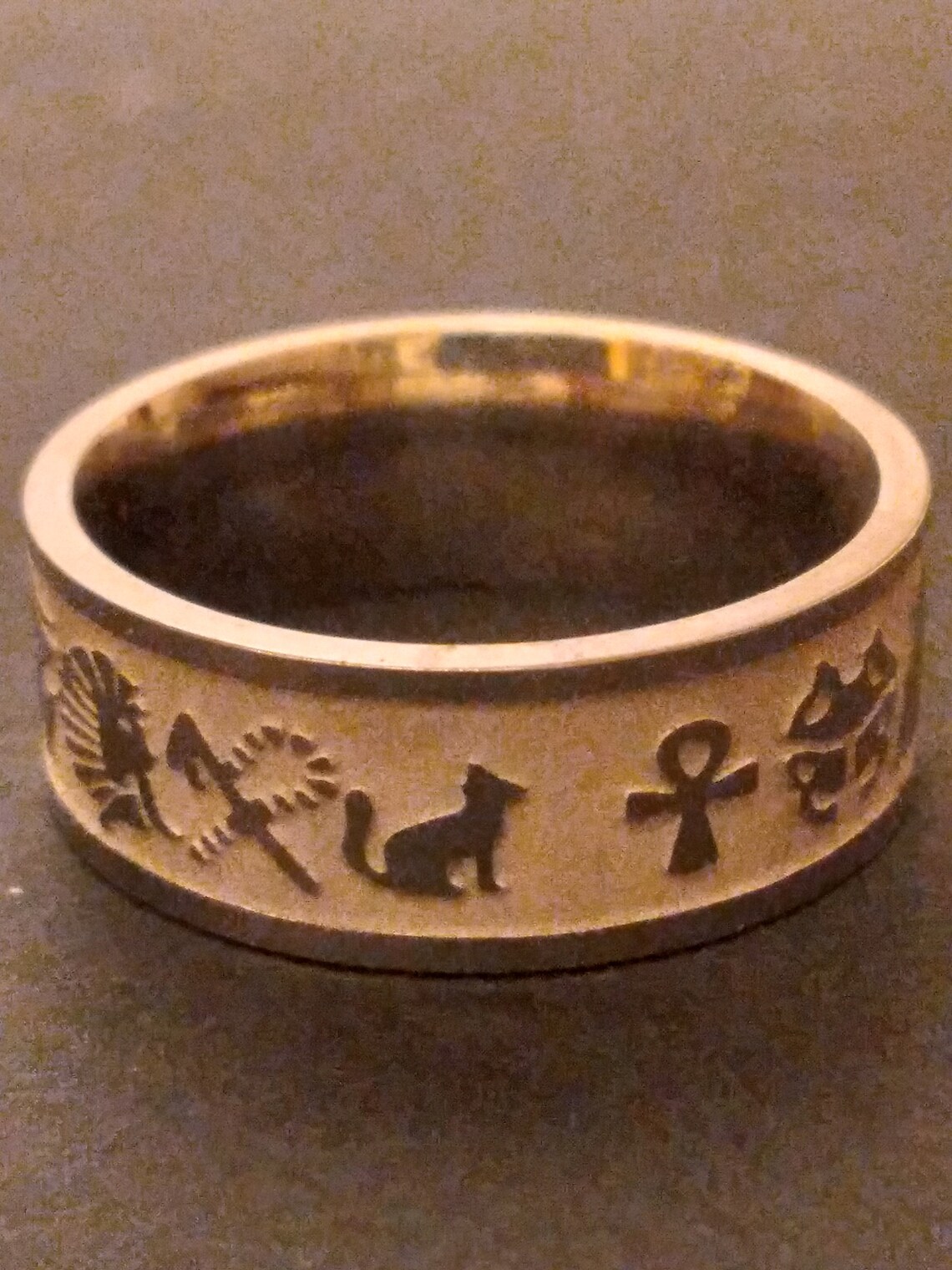 SSR1 Egyptian Symbols Ring Egyptian Inspired Stainless Steel Etched ...