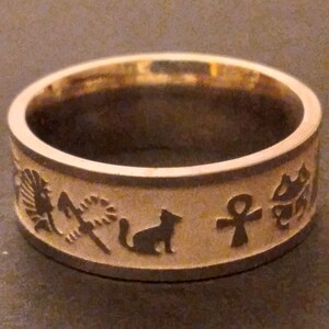 SSR1 Egyptian Symbols Ring Egyptian Inspired Stainless Steel Etched ...
