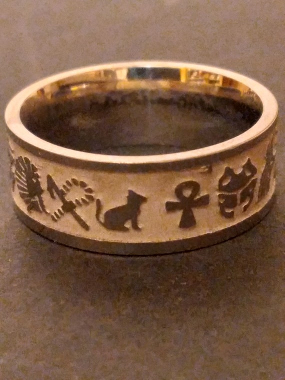 SSR1 Egyptian Symbols Ring Egyptian Inspired Stainles… - Gem
