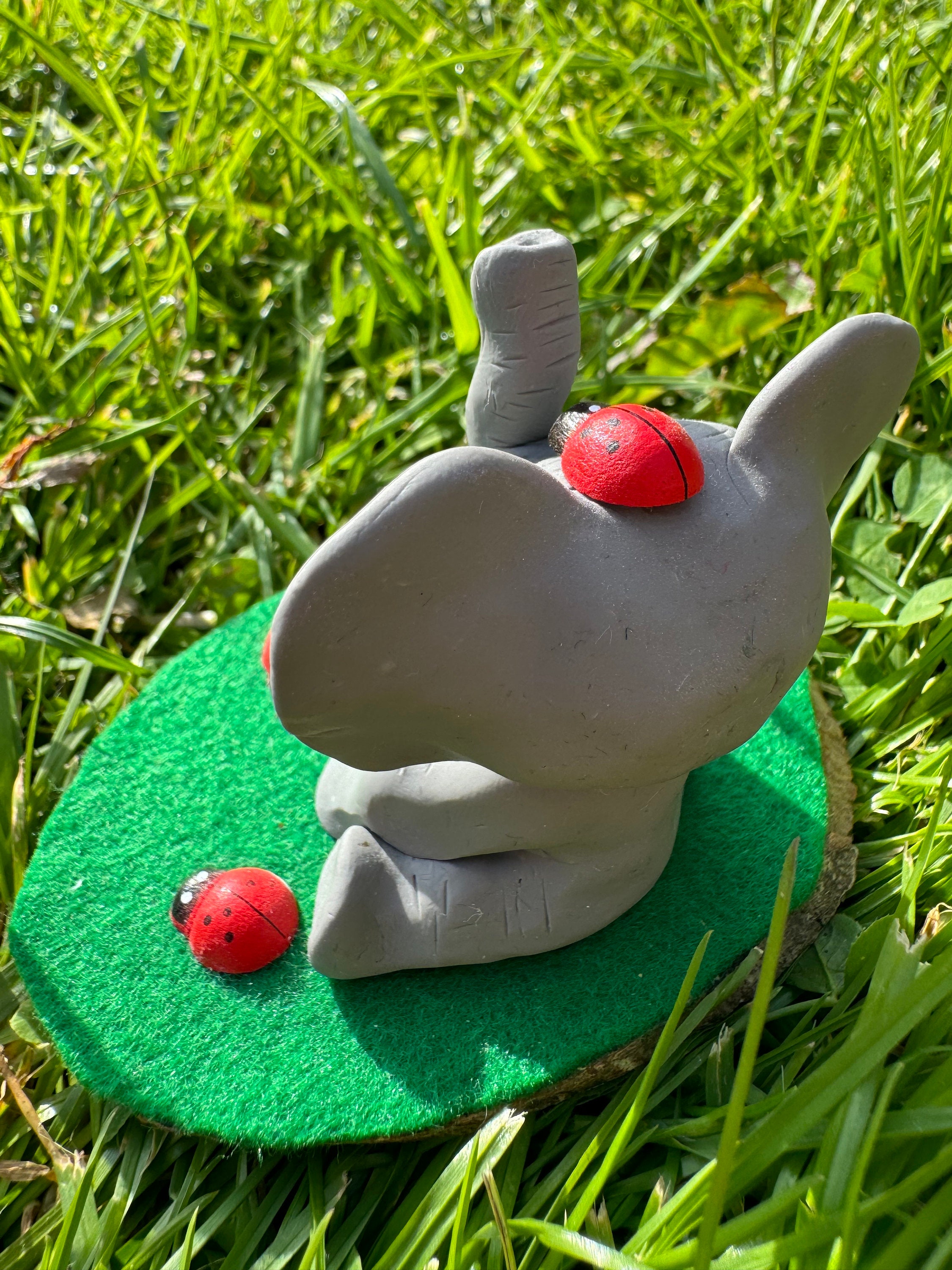 Elephant With Ladybugs Polymer Clay Sculpture - Etsy