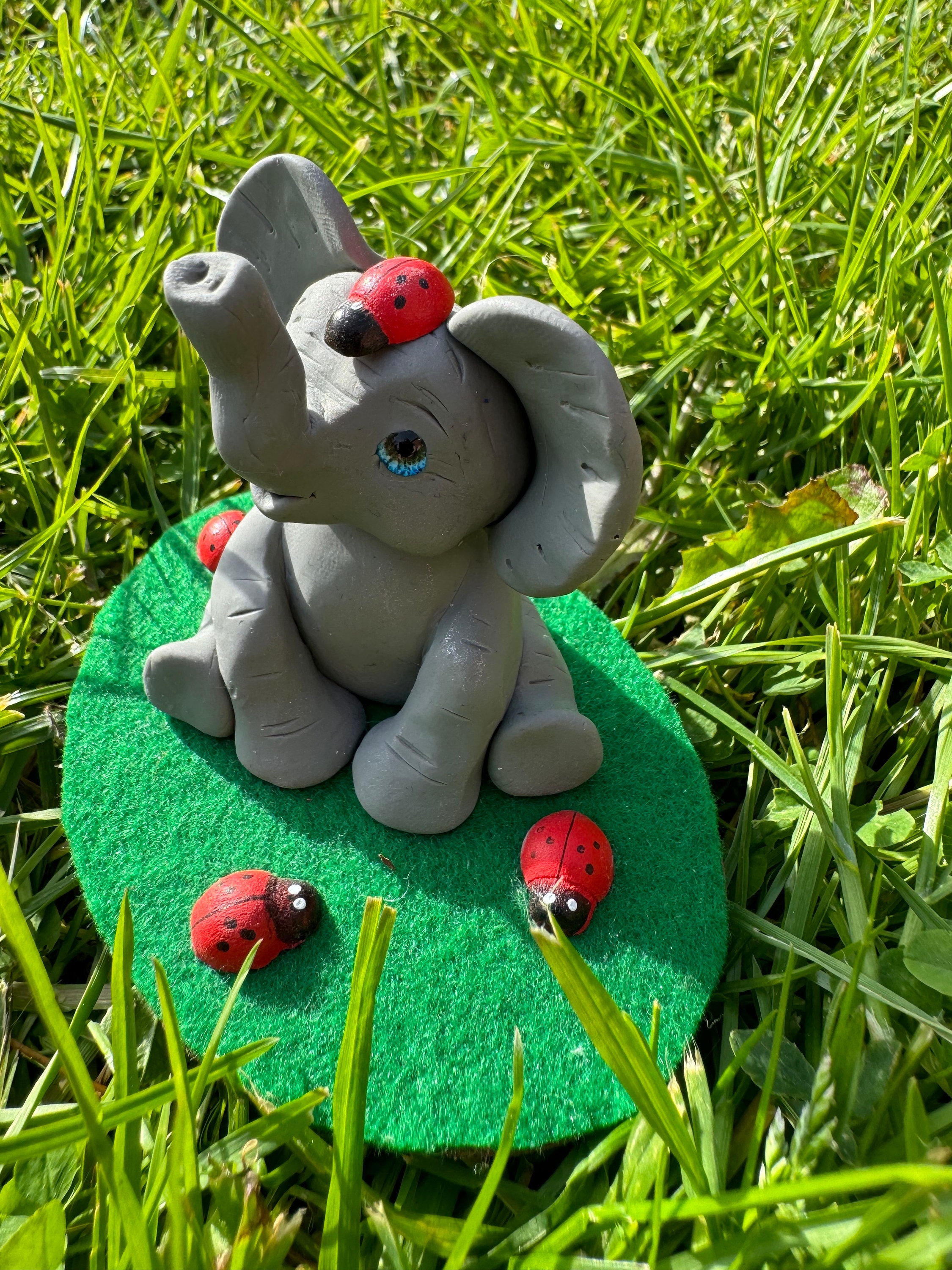 Elephant With Ladybugs Polymer Clay Sculpture - Etsy