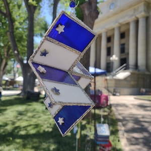 Staind Glass Spinner - Blue Stars - Etsy