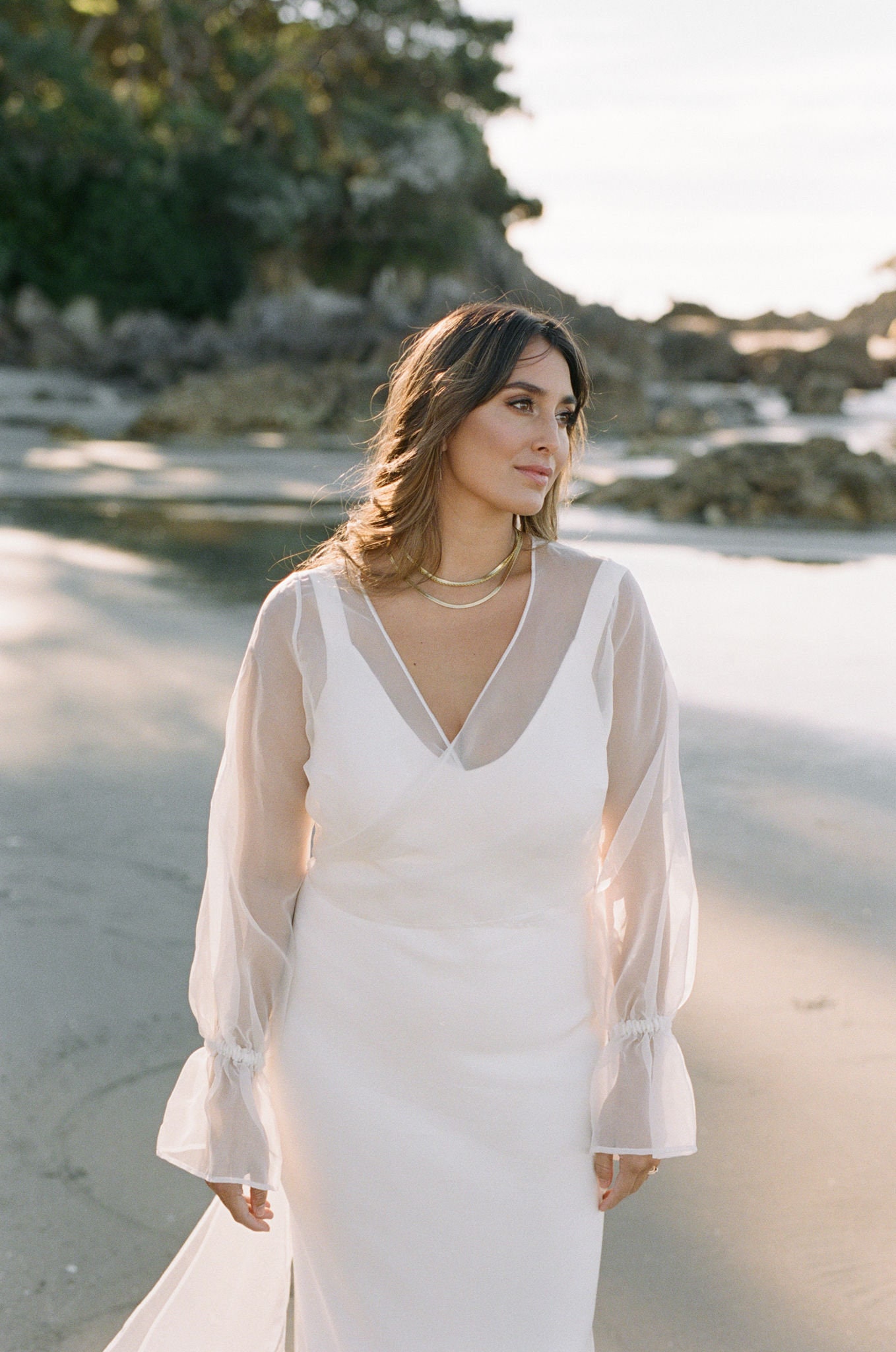 Nova Top - Sheer Silk Organza Wrap Top With Volume Sleeves and Cuff - Etsy