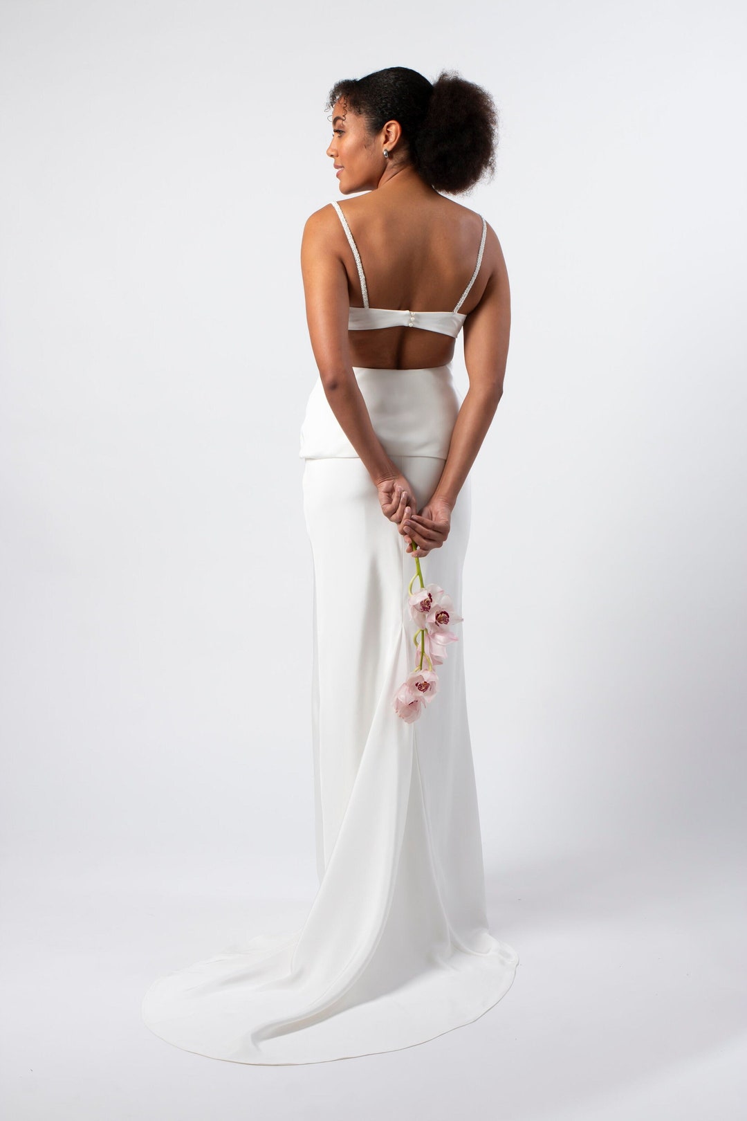 Winona Set - Silk Bias Skirt and Bridal Cami With Pearl Straps - Etsy