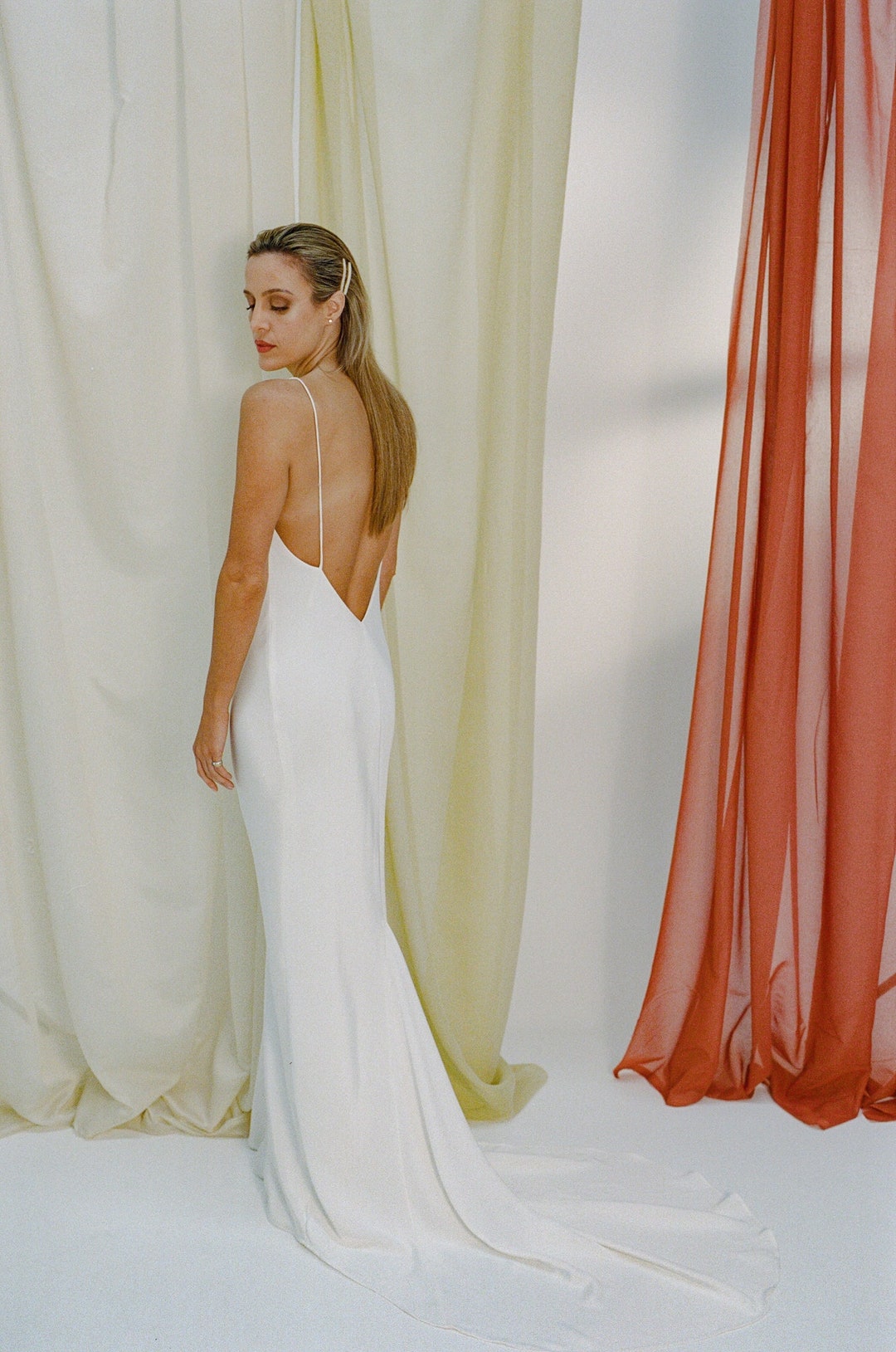 Chloe Gown - Bias Cut V Neck Silk Crepe Gown - Etsy