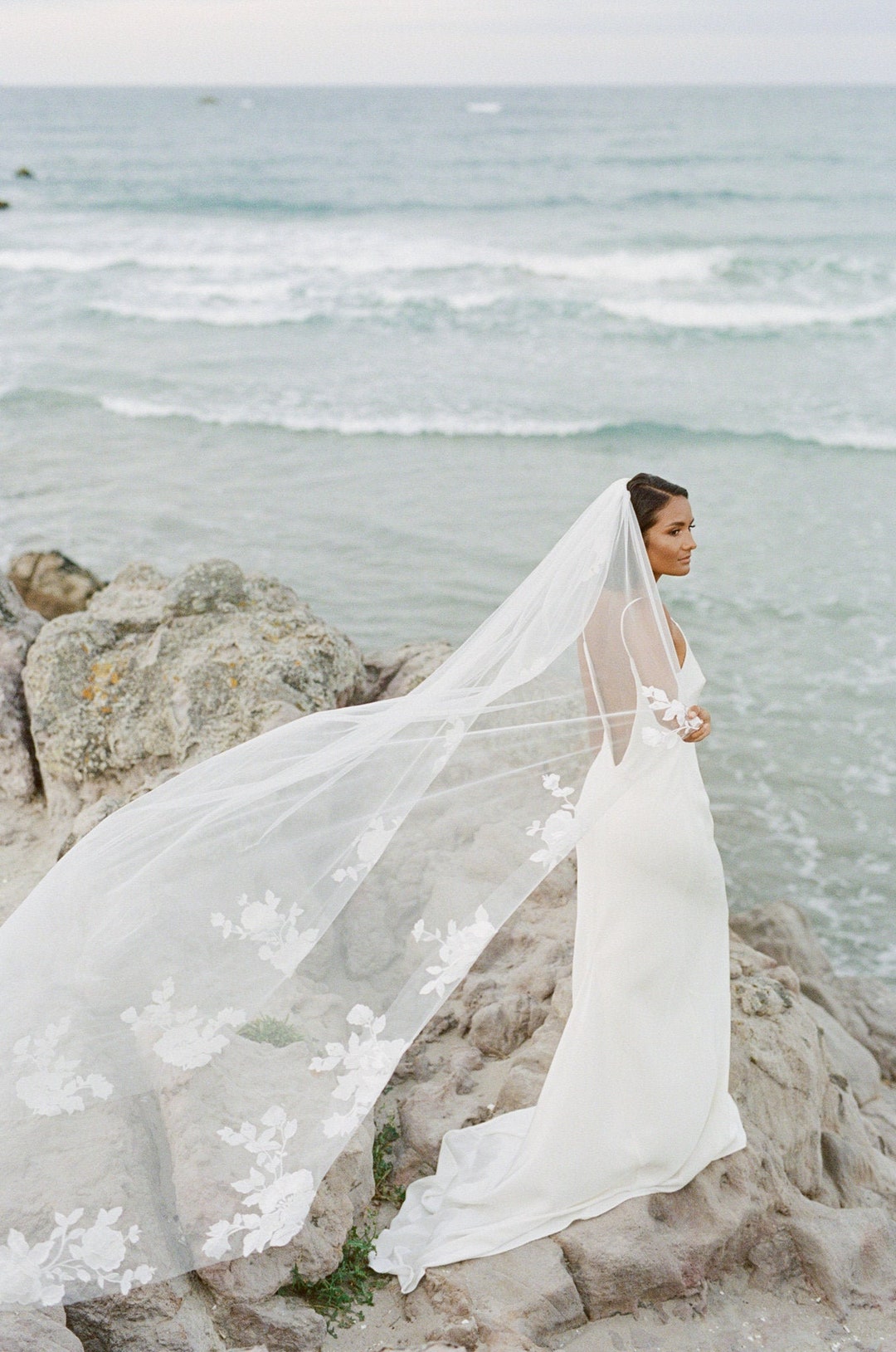 Poppy Veil - Lace Detail Soft Veil 2.5m - Etsy