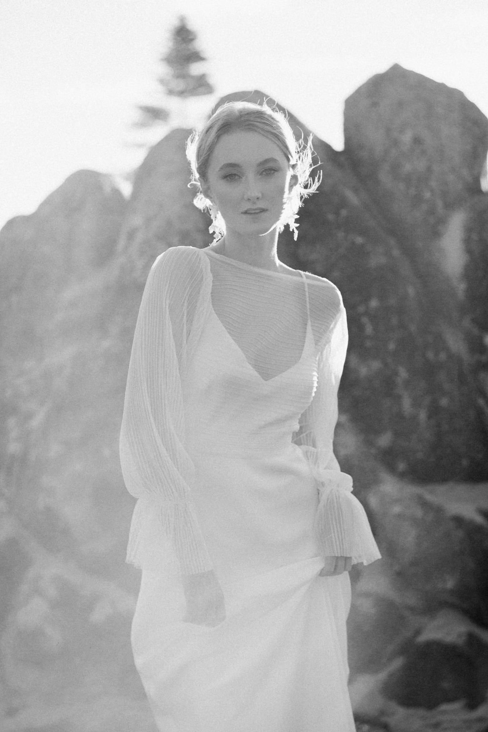 Kate Top. Pleated Tulle Bridal Top With Volume Sleeves. - Etsy