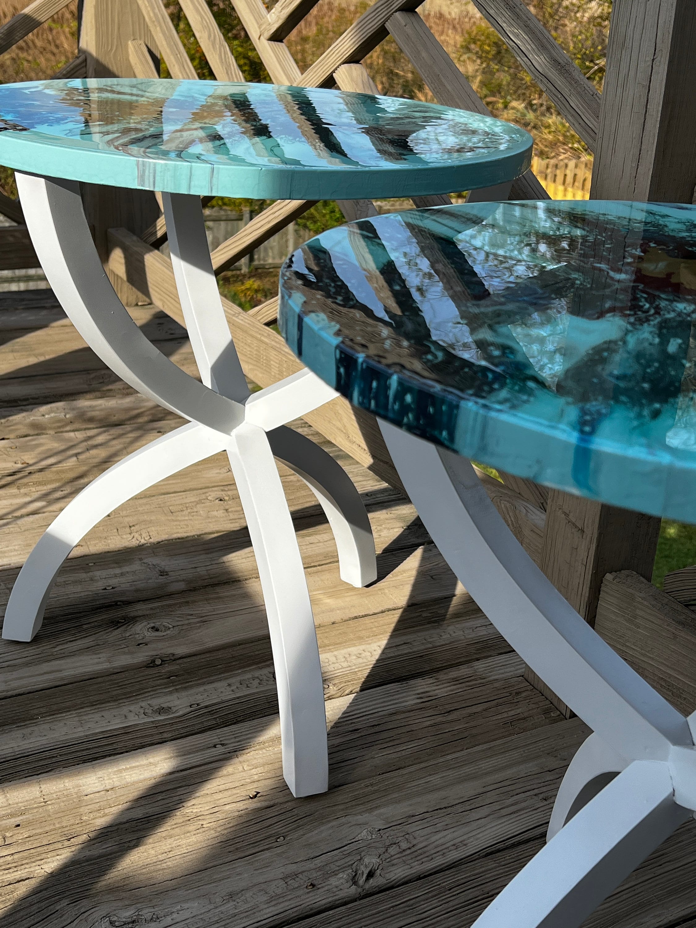 SOLD - Seascape Side Tables - Etsy