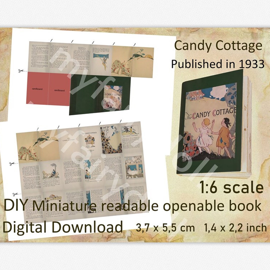 Vintage Mini Book candy Cottage 1933 Issue, Diy Openable Doll Book With ...