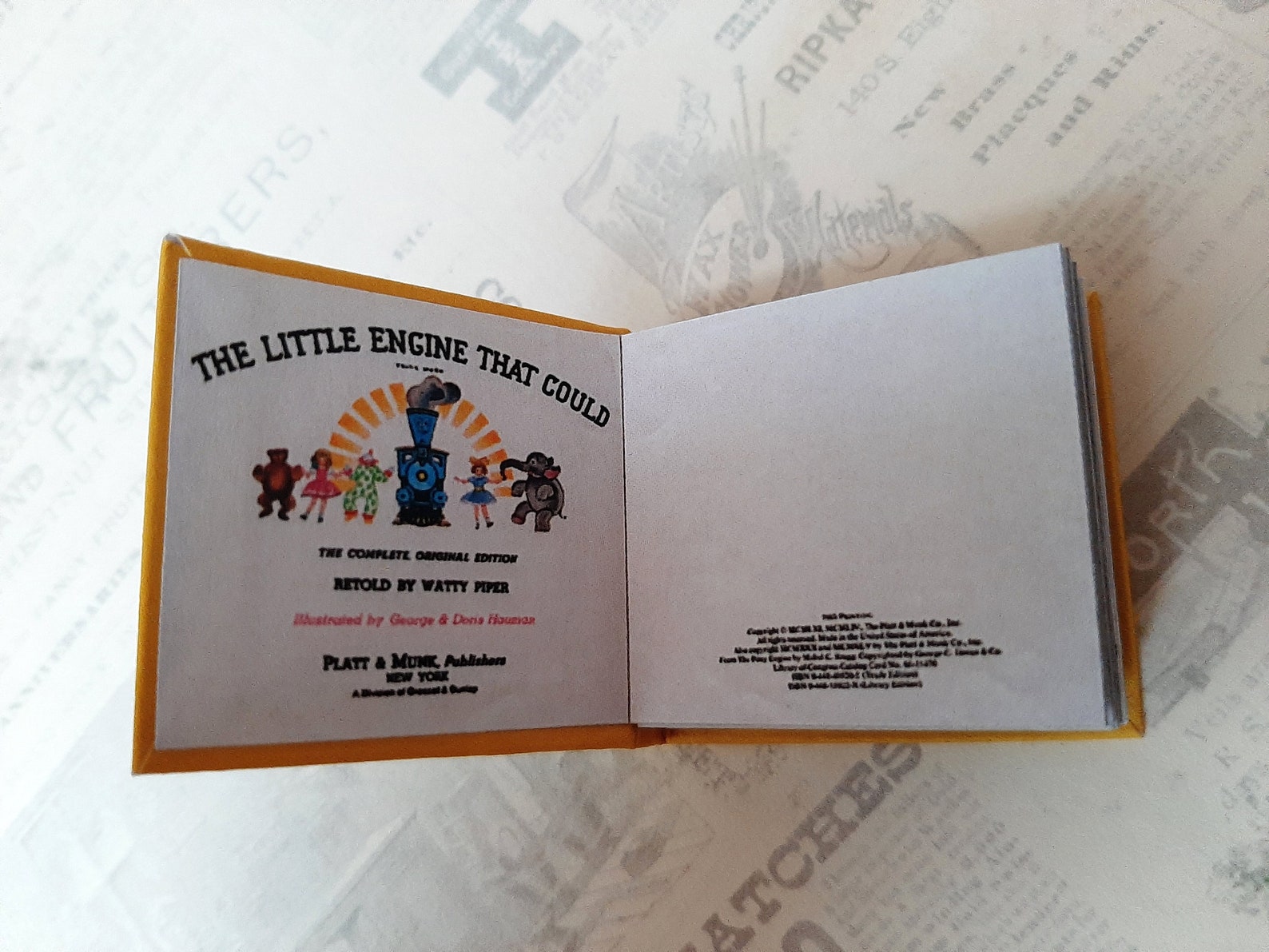 DIY Dollhouse Miniature Book - Little Engine That Could, Doll Mini Book ...