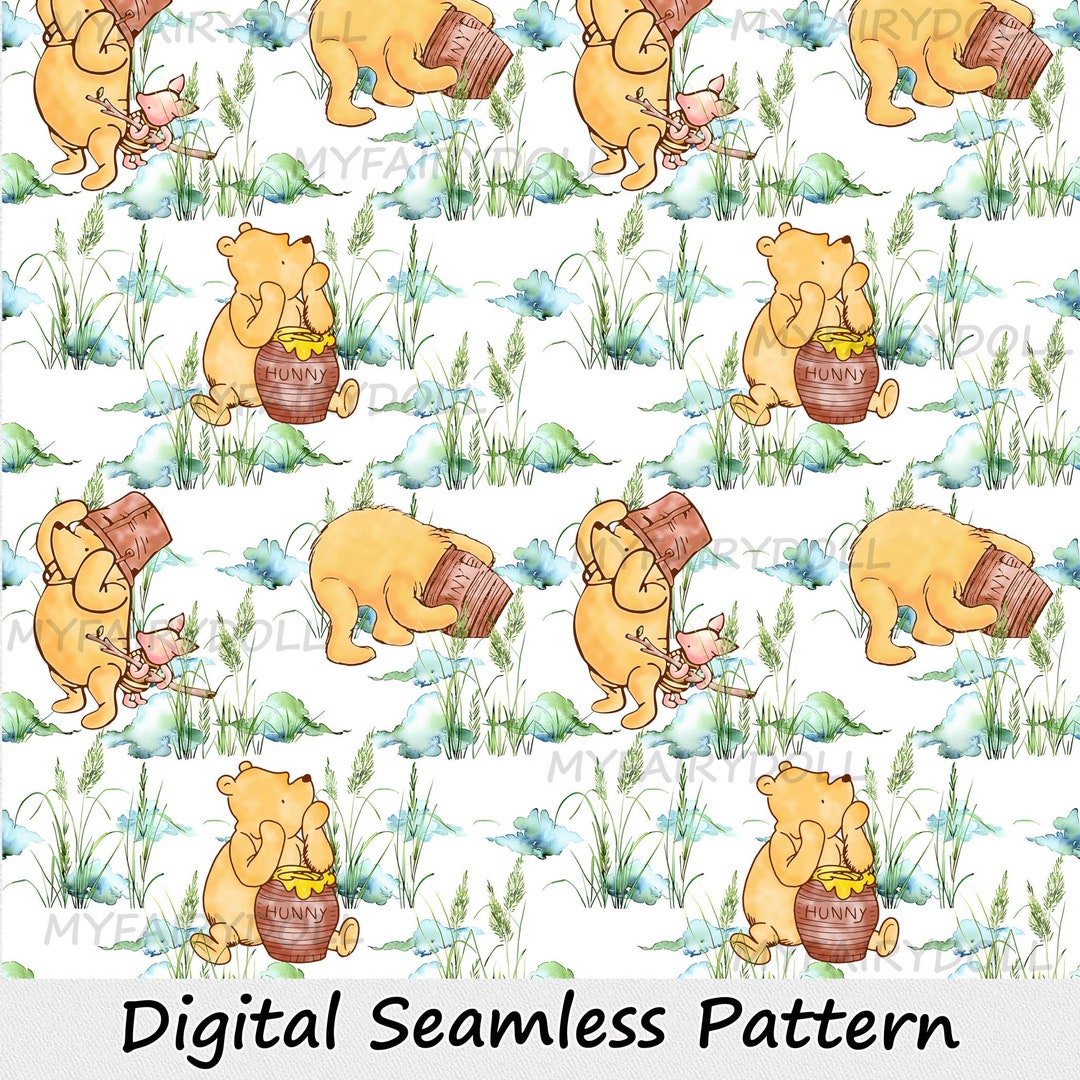 Classic Winnie-the-pooh and Piglet Seamless Pattern, Repeating Fabric ...