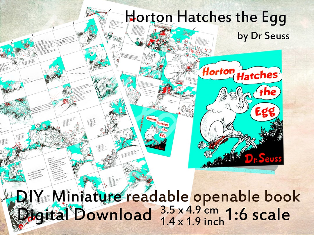 DIY Doll Mini Book With 54 Pages Horton Hatches the Egg by - Etsy