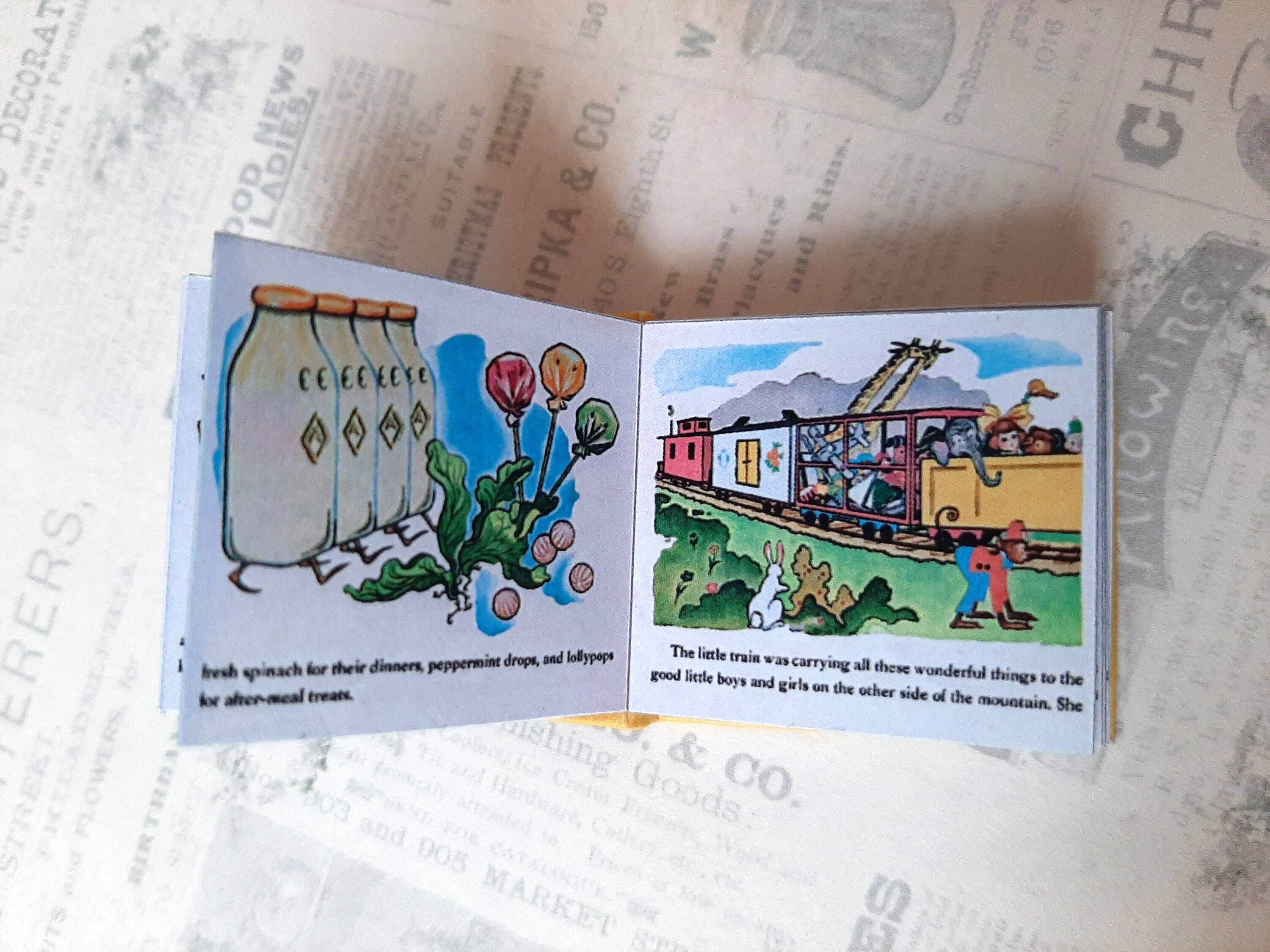 DIY Dollhouse Miniature Book - Little Engine That Could, Doll Mini Book ...