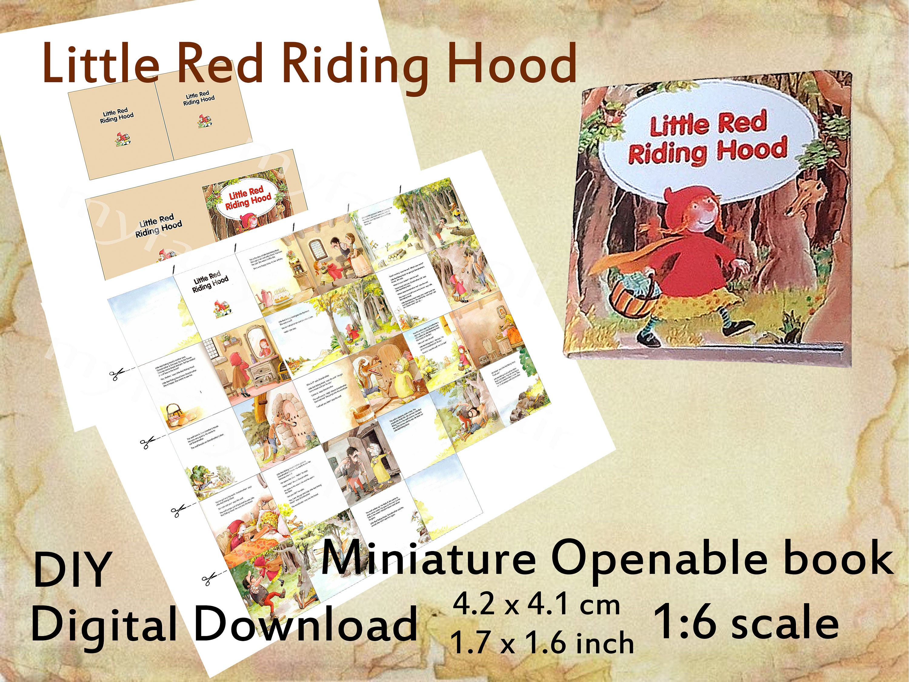 Little Red Riding Hood Printable Doll Mini Book With 24 - Etsy
