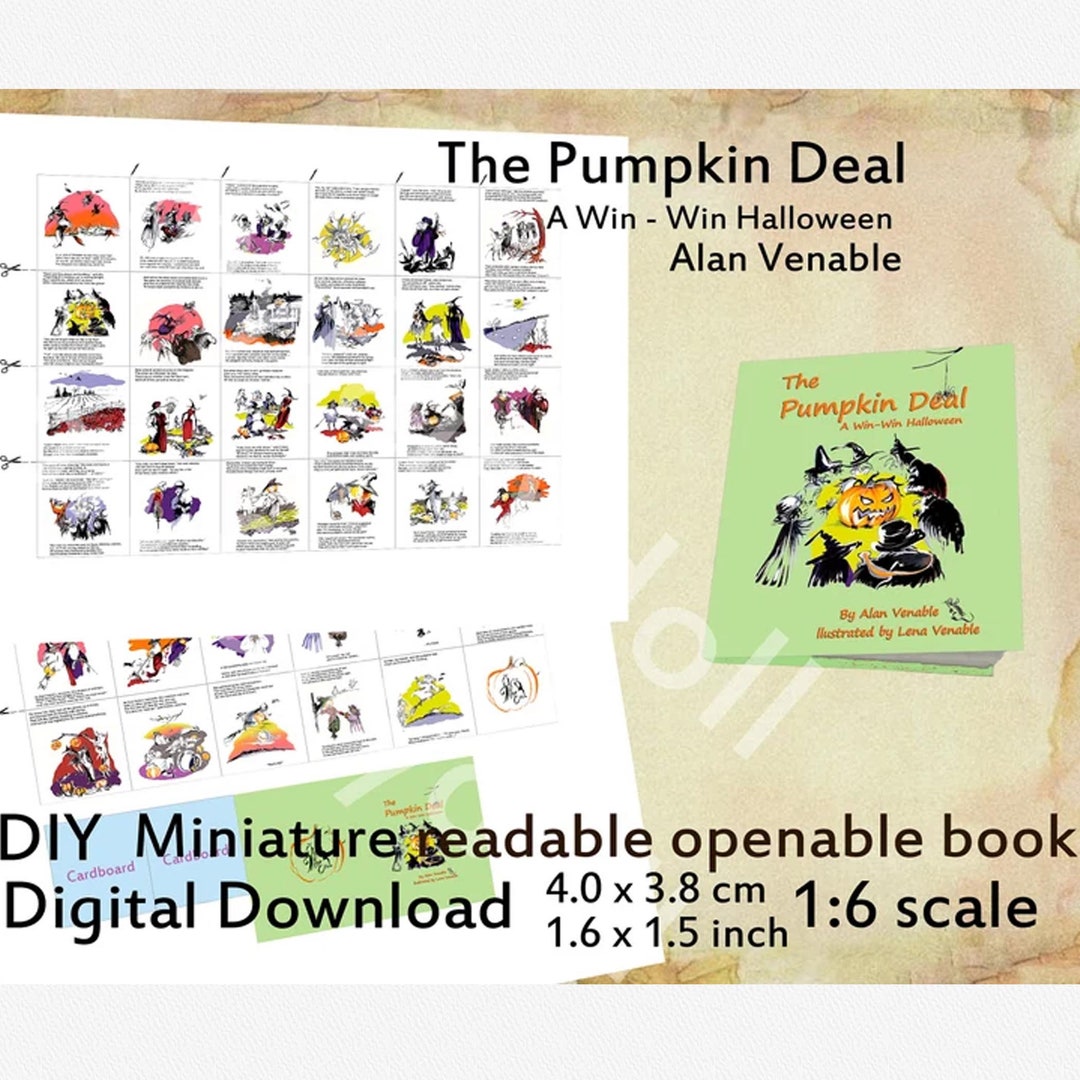 Printable Doll Mini Book With 36 Pages, Dollhouse 1:6 1/4 Scale, the ...