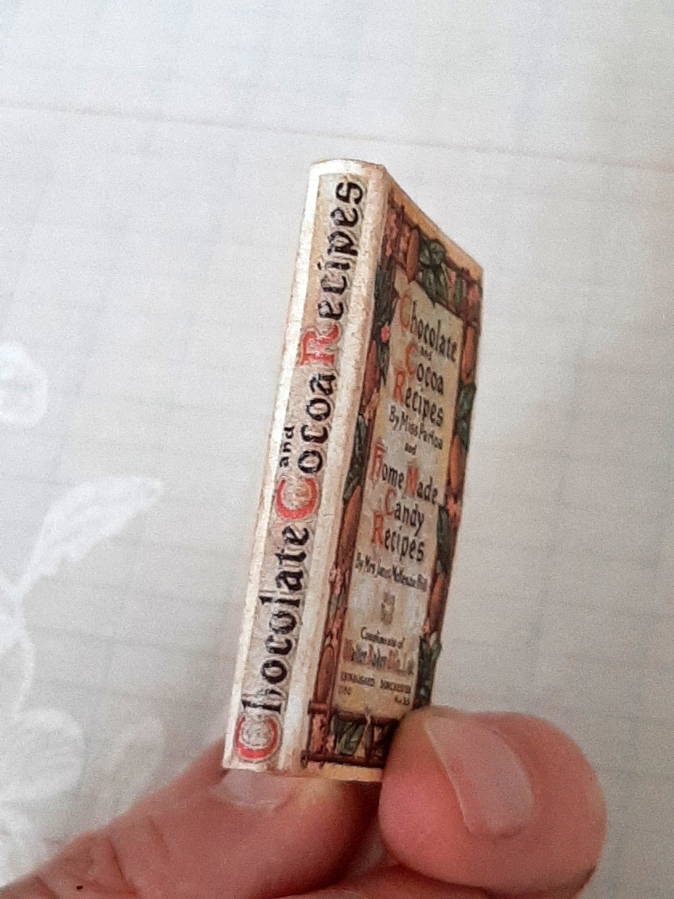 Diy Vintage Mini Book "chocolate and Cocoa Recipes", Openable Readable ...