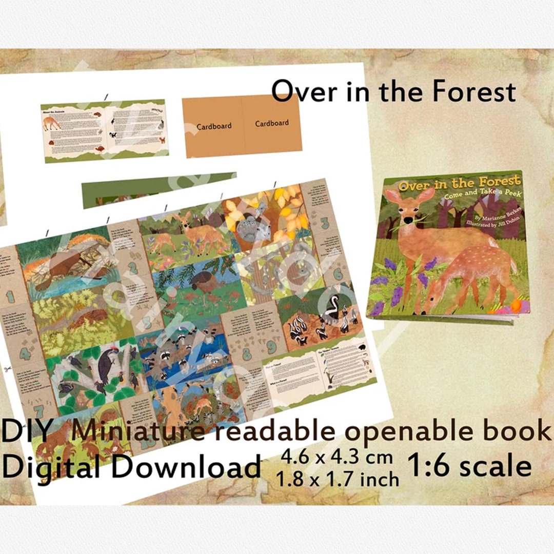 DIY Doll Mini Book With 26 Pages, Digital Download, Over in the Forest ...