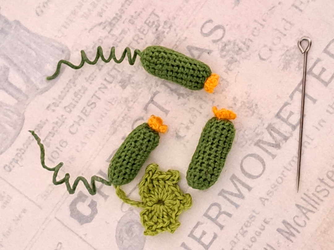 1.5 Cm 3/5 Inch Mini Crochet Cucumber Miniature Dollhouse - Etsy