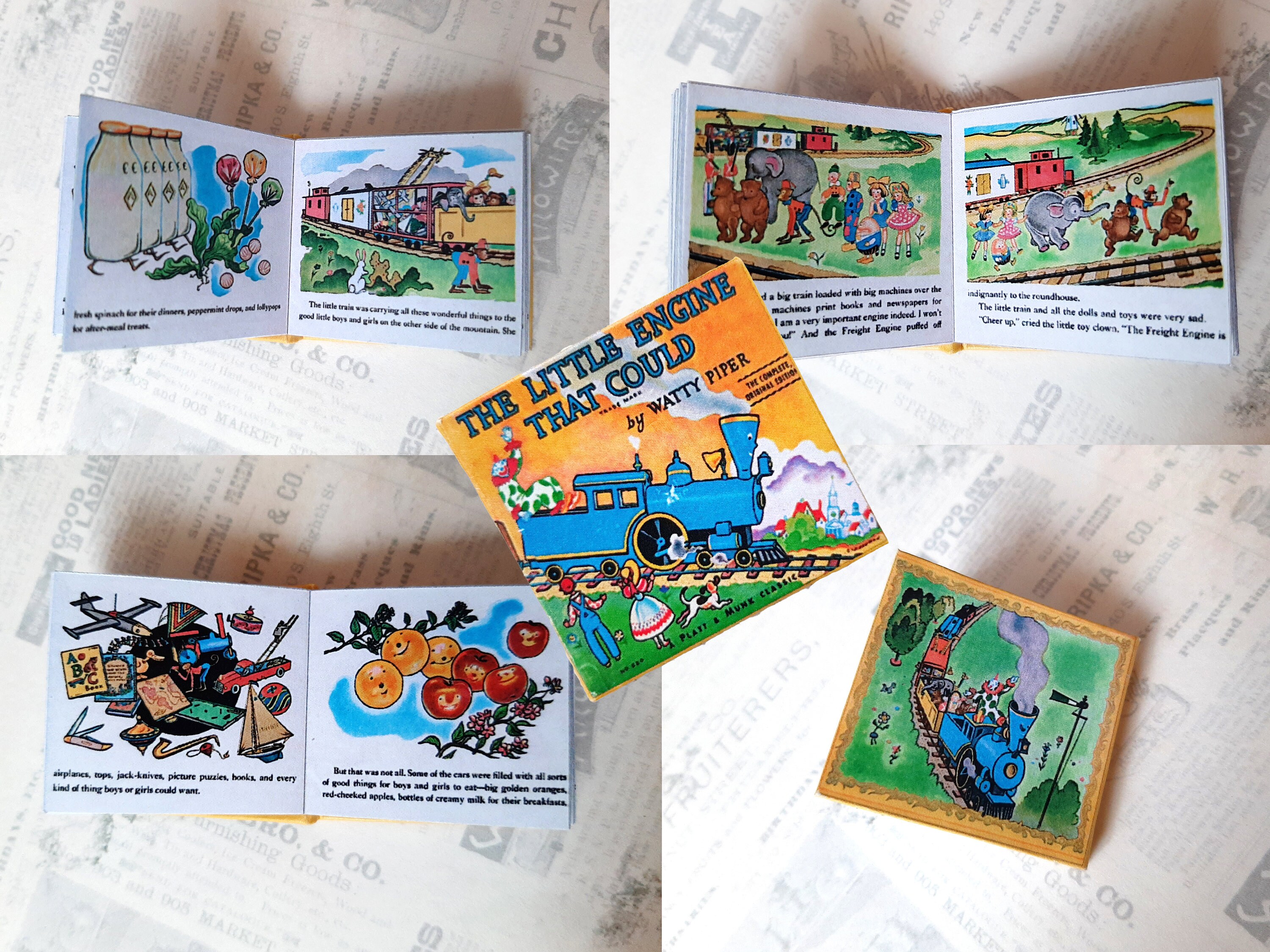 DIY Dollhouse Miniature Book Little Engine That Could Doll | Etsy